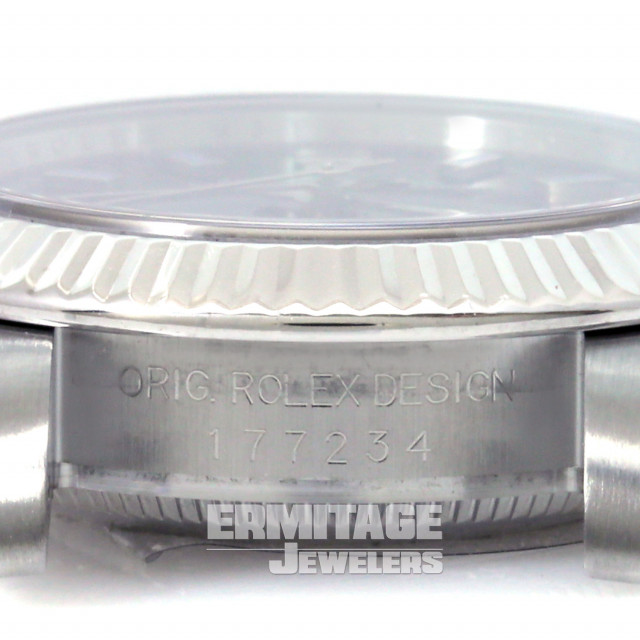 Rolex 177234 White Gold & Steel on Oyster Black with Blue Luminous ...