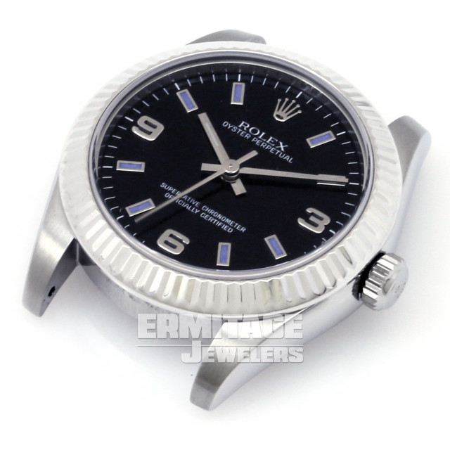 Rolex 177234 White Gold & Steel on Oyster Black with Blue Luminous ...