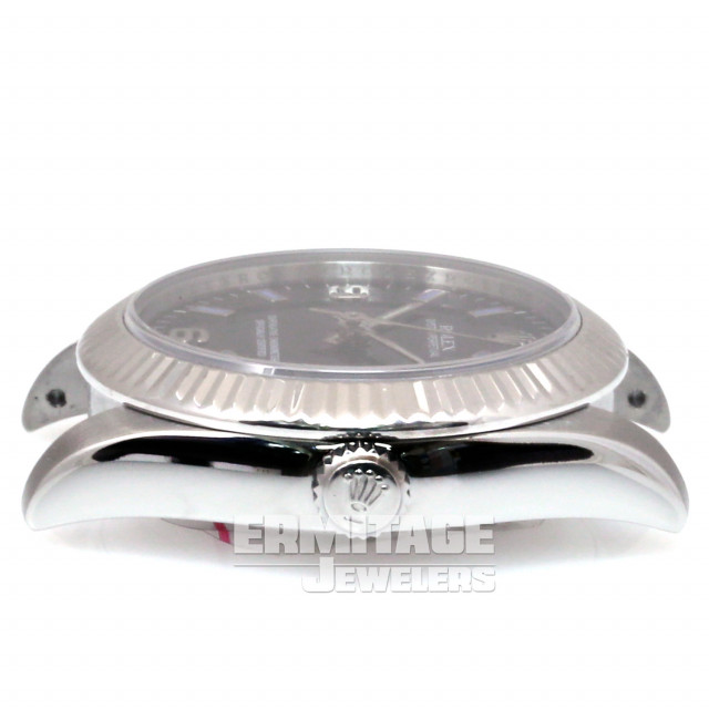 Rolex 177234 White Gold & Steel on Oyster Black with Blue Luminous ...