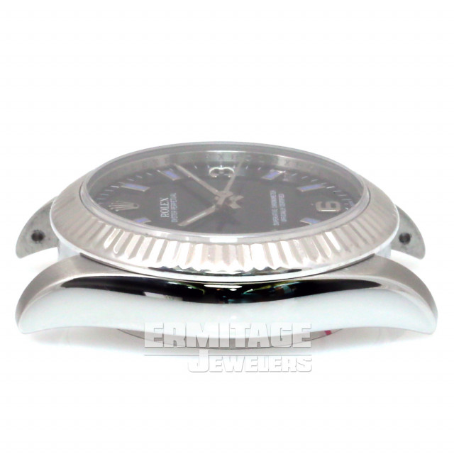 Rolex 177234 White Gold & Steel on Oyster Black with Blue Luminous ...