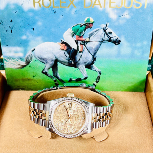 Buy, Trade & Sell Mid Size Rolex Datejust 68273 Custom Set Diamond ...