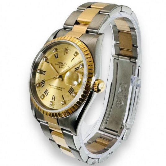 Pre-Owned Rolex Oyster Perpetual Date 15223 Gold & Steel | Ermitage ...