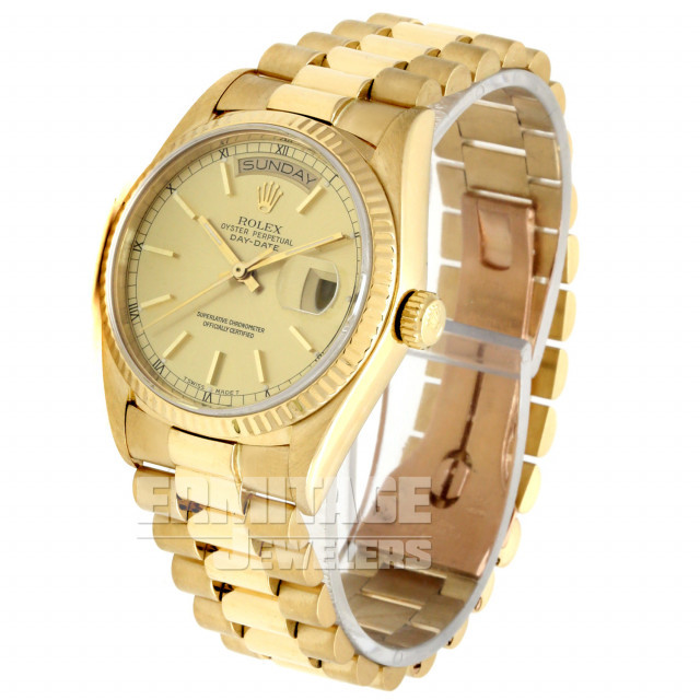 Rolex Day-Date 18038 36 mm Gold on President | Ermitage Jewelers