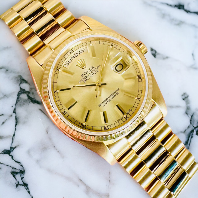 Rolex Day-Date 18038 36 mm Gold on President | Ermitage Jewelers