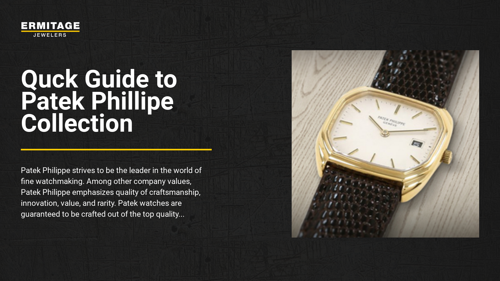 Quck Guide to Patek Phillipe Collection - Chronicles | Ermitage Jewelers