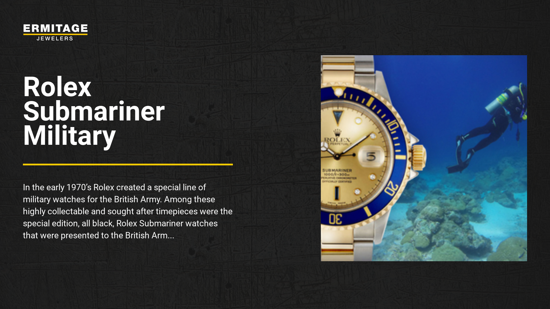 Rolex Submariner Military - Chronicles | Ermitage Jewelers